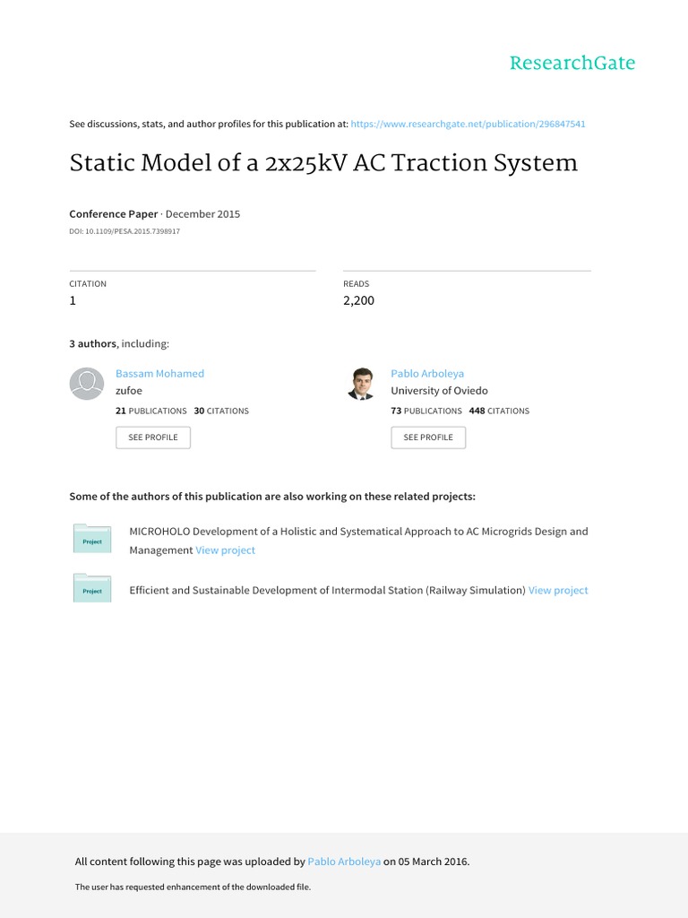 Modeling a Dual Voltage AC Traction System: A Look at the Static Model ...
