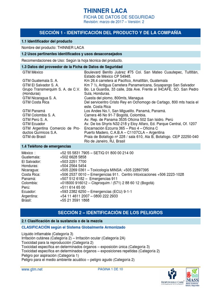 Thinner Laca | Química | Productos quimicos