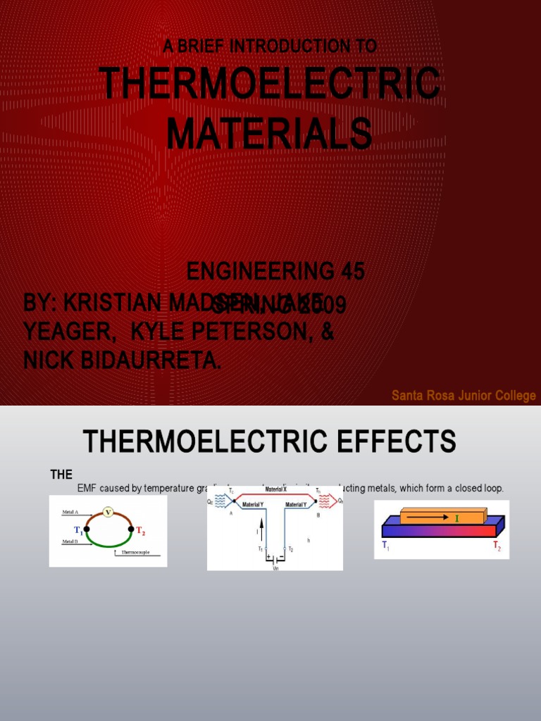 Thermoelectric Materials | PDF | Thin Film | Electrical Resistivity And ...