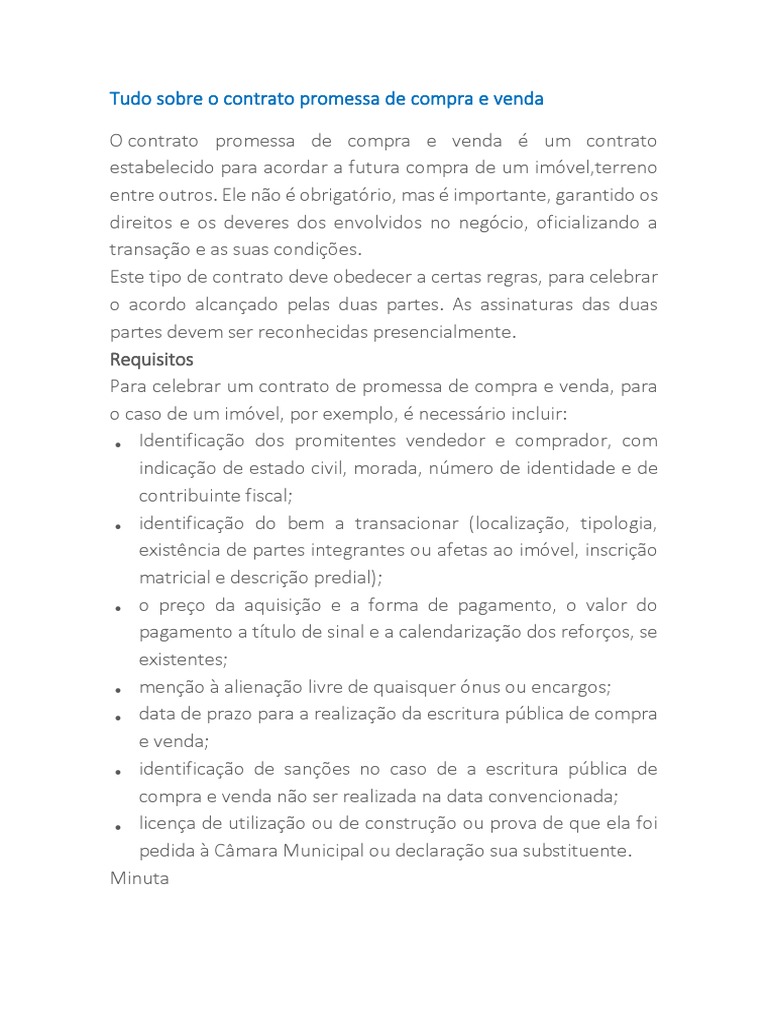 Guia completo sobre contratos de promessa de compra e venda de imóveis ...