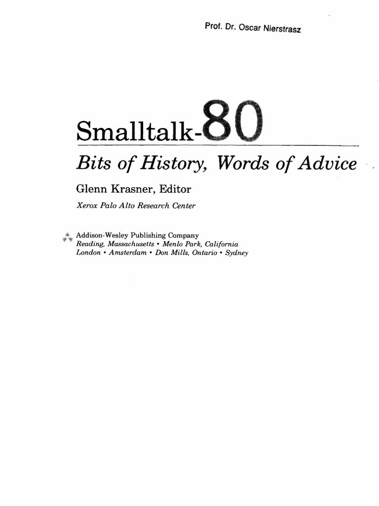 Smalltalk-80: Bits of History | PDF | Class (Computer Programming) | Programming Language