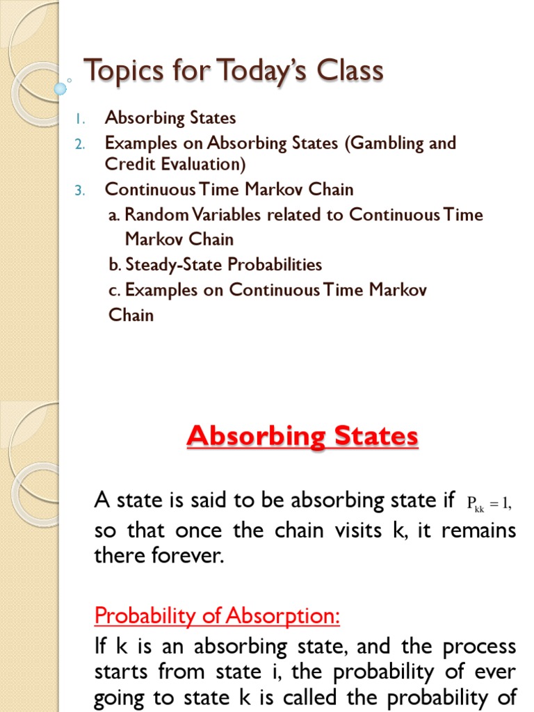 Continuous Markov Chain | PDF | Markov Chain | Stochastic Process Continuous Markov Chain | PDF | Markov Chain | Stochastic Process
