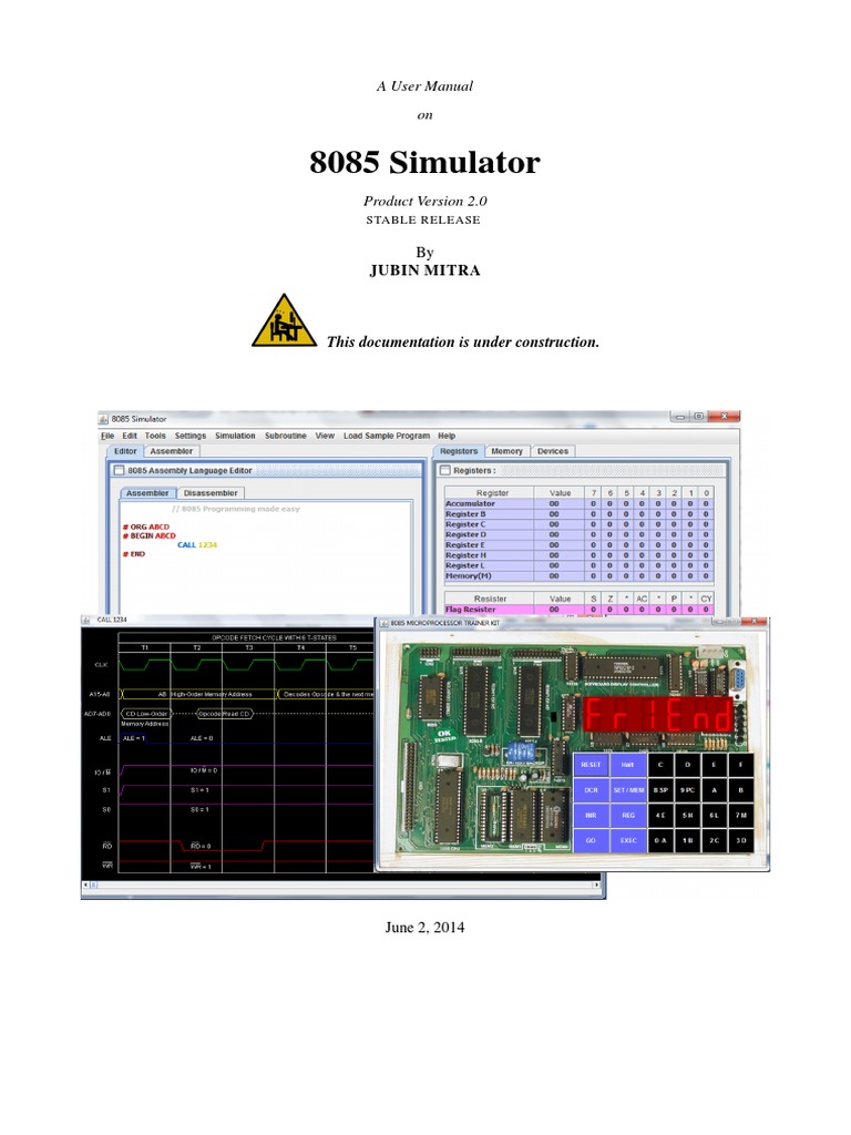 8085 Simulator: A User Manual On | PDF | Assembly Language | License