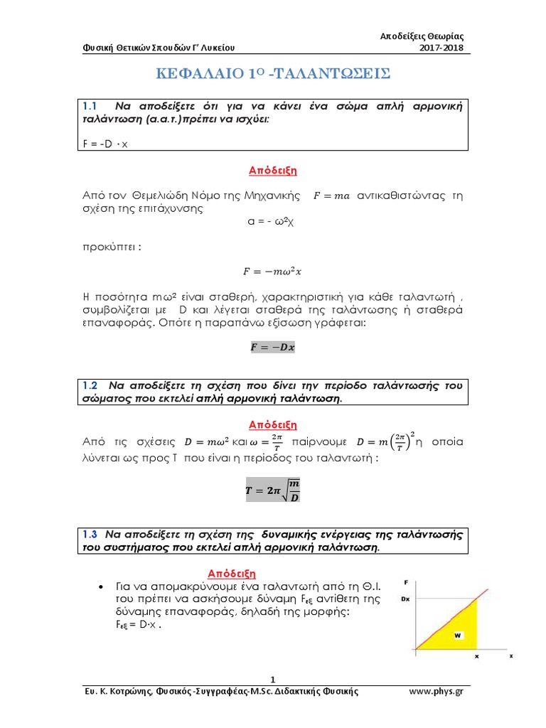 ΑΠΟΔΕΙΞΕΙΣ ΦΥΣΙΚΗΣ ΚΑΤΕΥΘΥΝΣΗΣ Γ | PDF