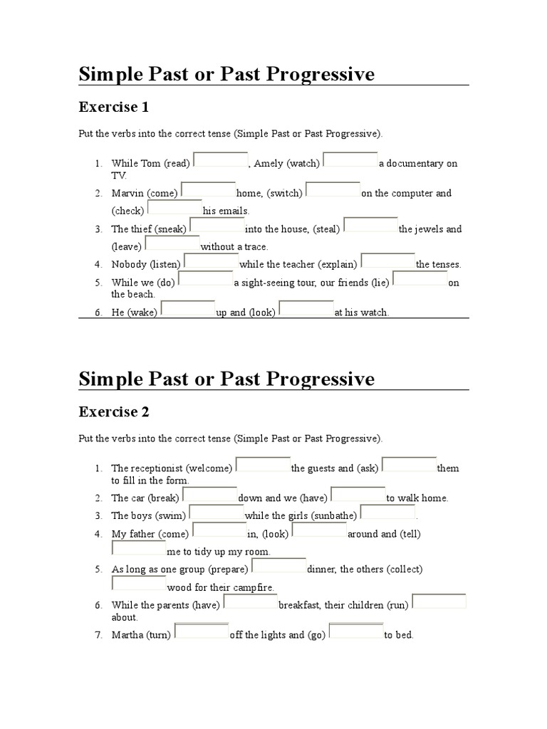 Simple Past or Past Progressive | PDF | Syntax | Onomastics