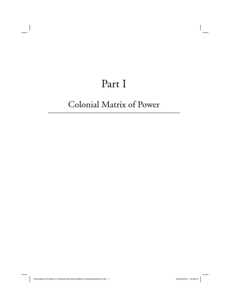 Coloniality of Power C. 1 | PDF | Postcolonialism | Colonialism
