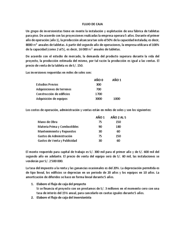 Flujo de Caja | PDF | Amortización (Negocio) | Flujo de efectivo