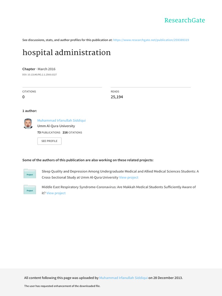 HospitalAdministration 2 | PDF | Hospital | Patient