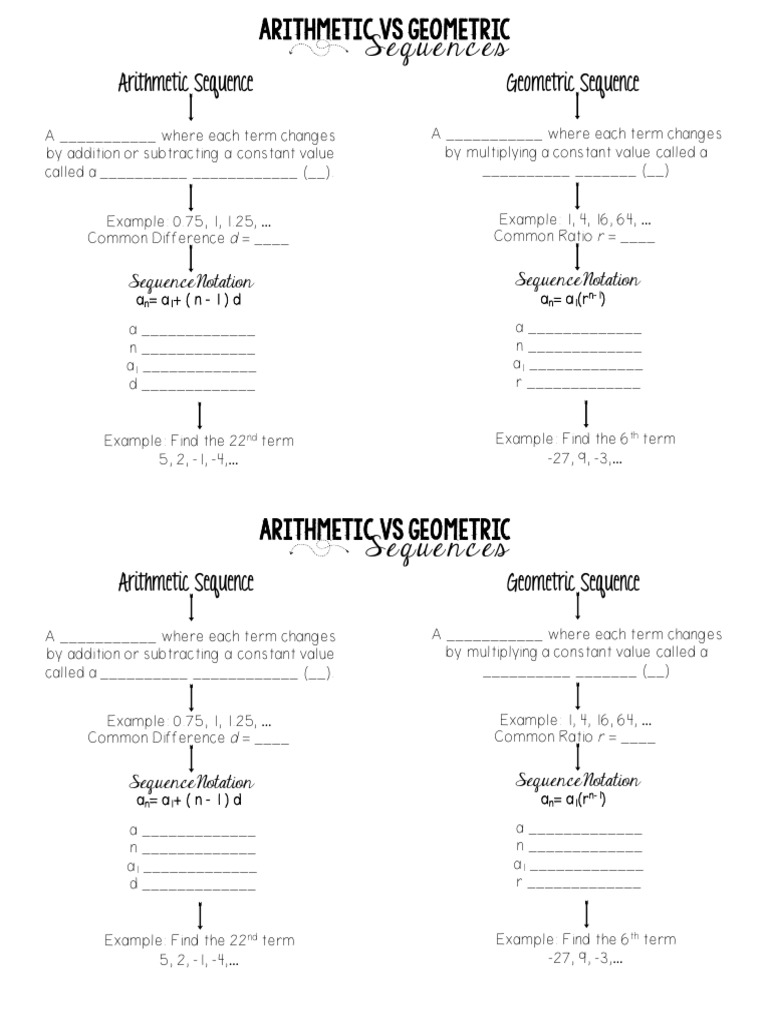 Arithmetic vs Geometric Sequences Guide | PDF | Arithmetic ...
