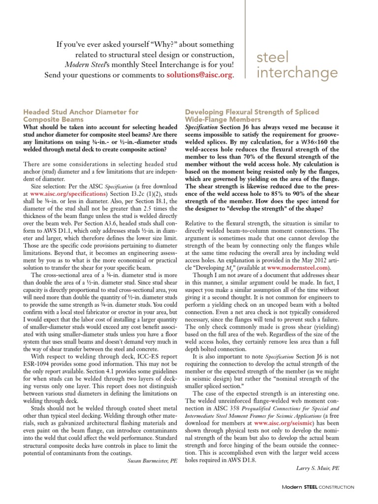 Steel Interchange: Modern Steel's Monthly Steel Interchange Is For You ...