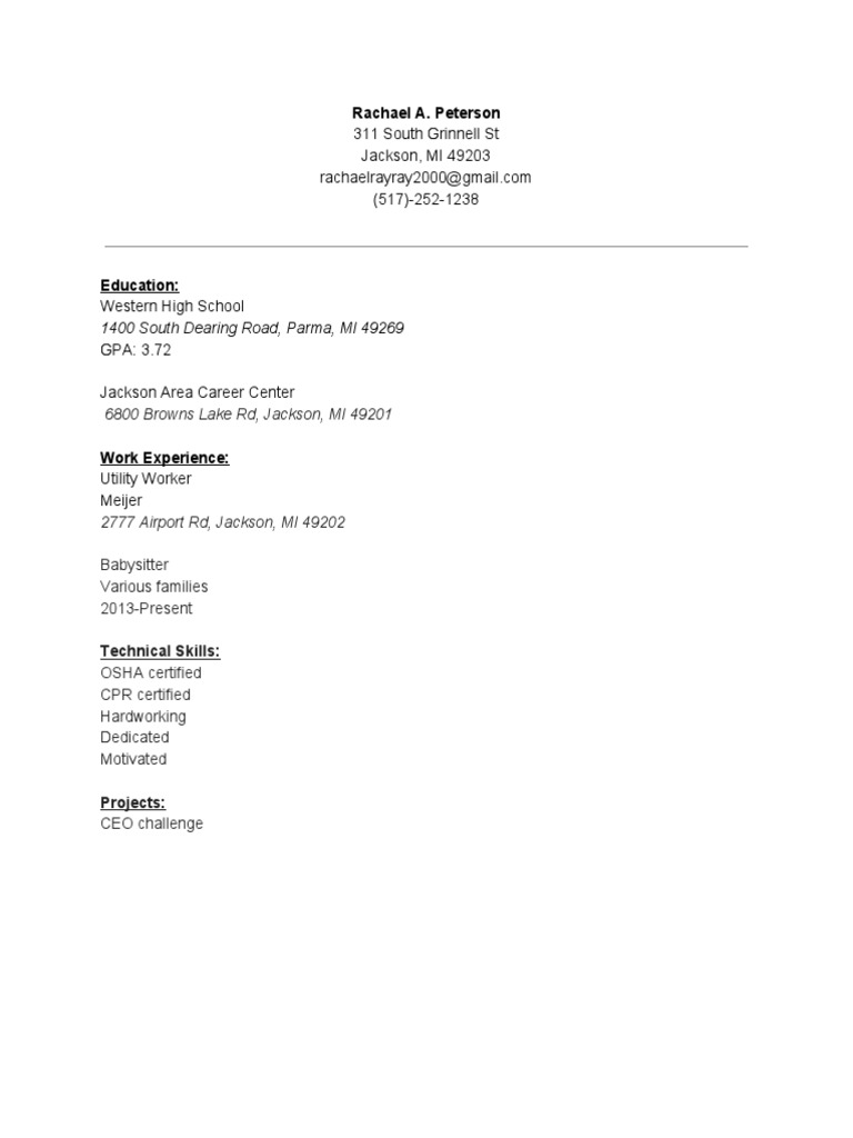 Resume For Skills | PDF
