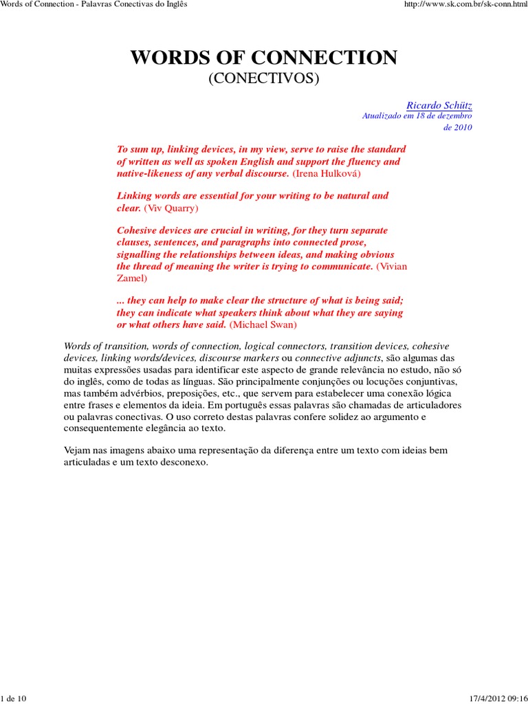 Words of Connection | PDF | Epistemology | Linguistics