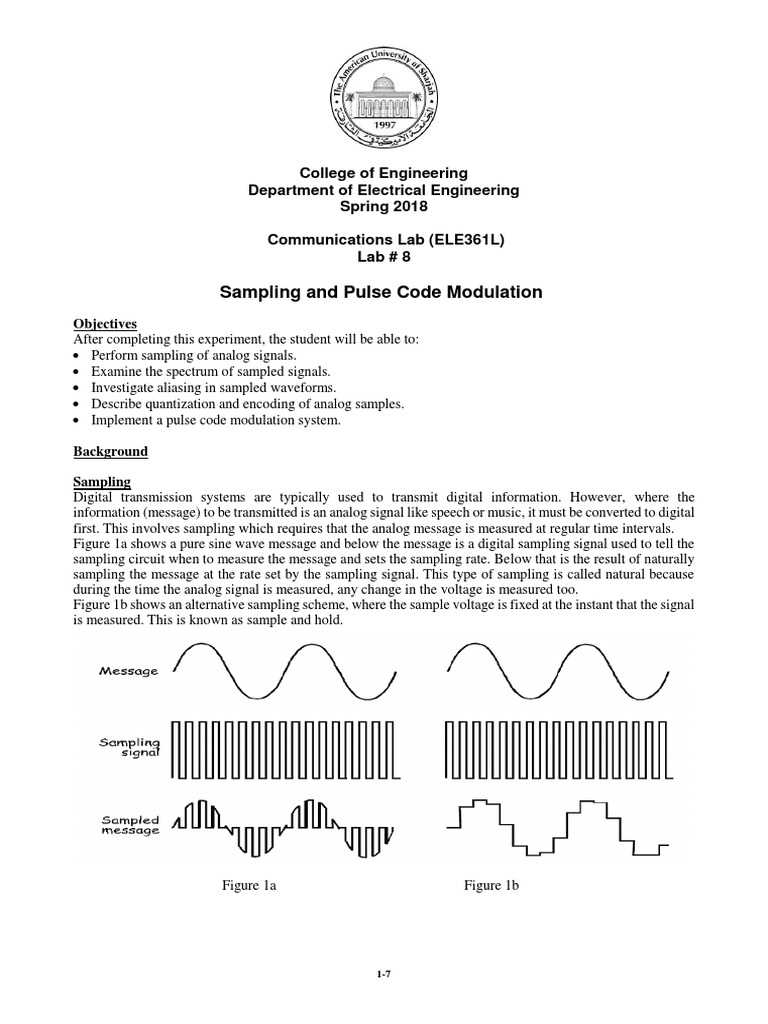 Lab 8 | PDF | Sampling (Signal Processing) | Digital Signal