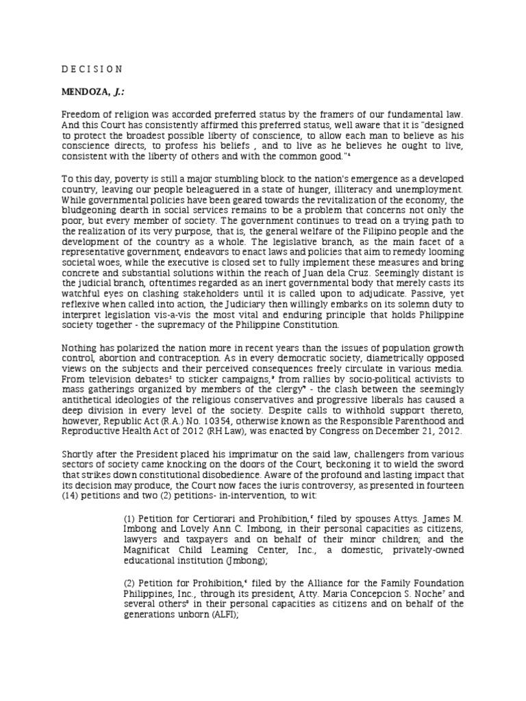 IMBONG | PDF | Family Planning | Judiciaries