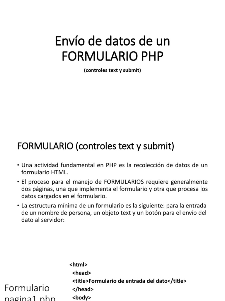 Formulario PHP | PDF | Php | Programación de computadoras