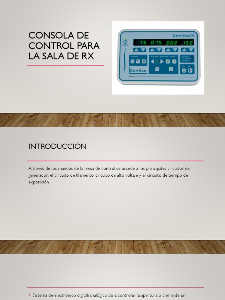 Consola de Control para La Sala de RX | PDF | Rayo X | Corriente eléctrica