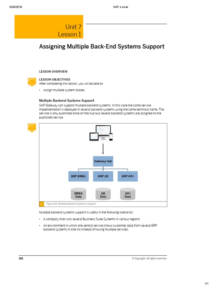 Unit 7 Lesson 1: Assigning Multiple Back-End Systems Support | PDF