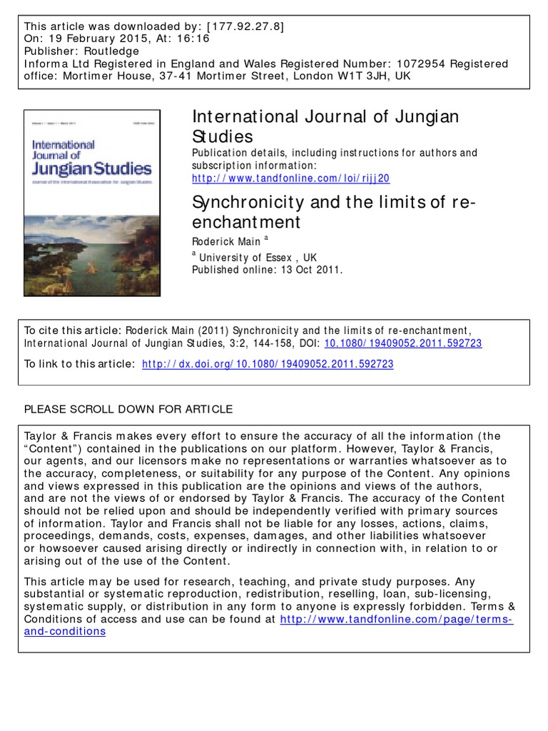 Roderick Main | PDF | Synchronicity | Carl Jung