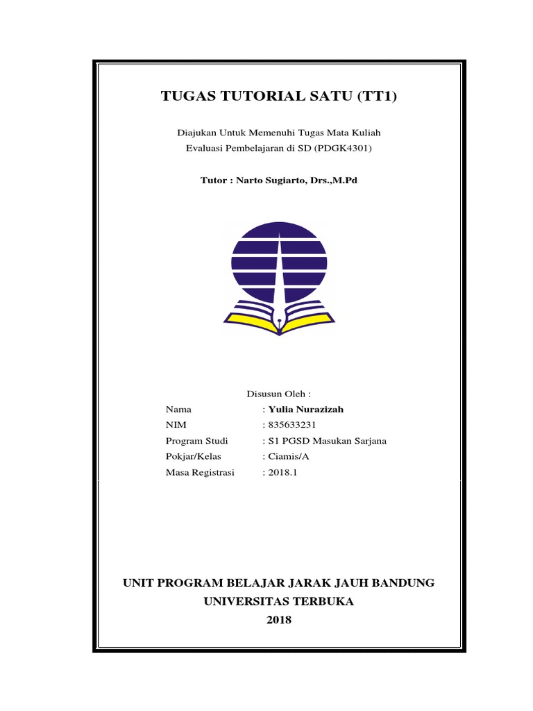 Cover Tugas Tutorial Satu | PDF
