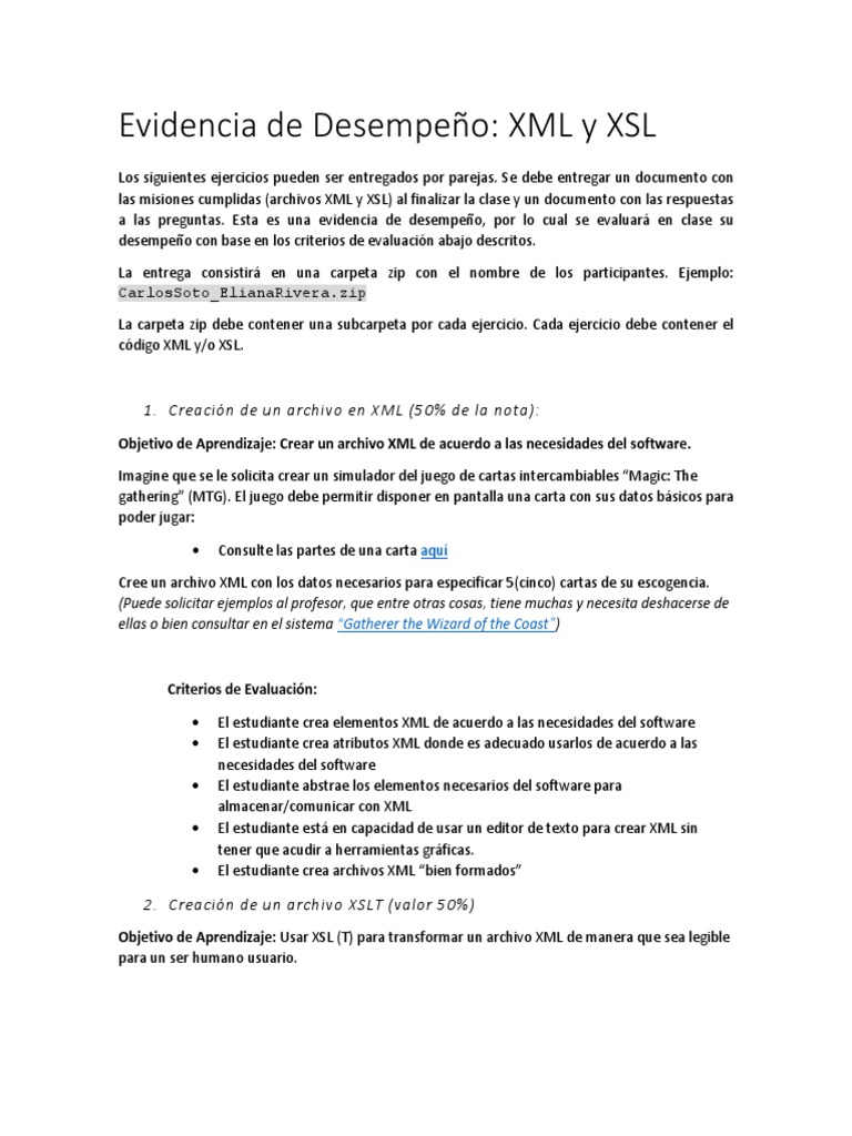 Ejercicios XML y XSL | PDF | Xml | HTML