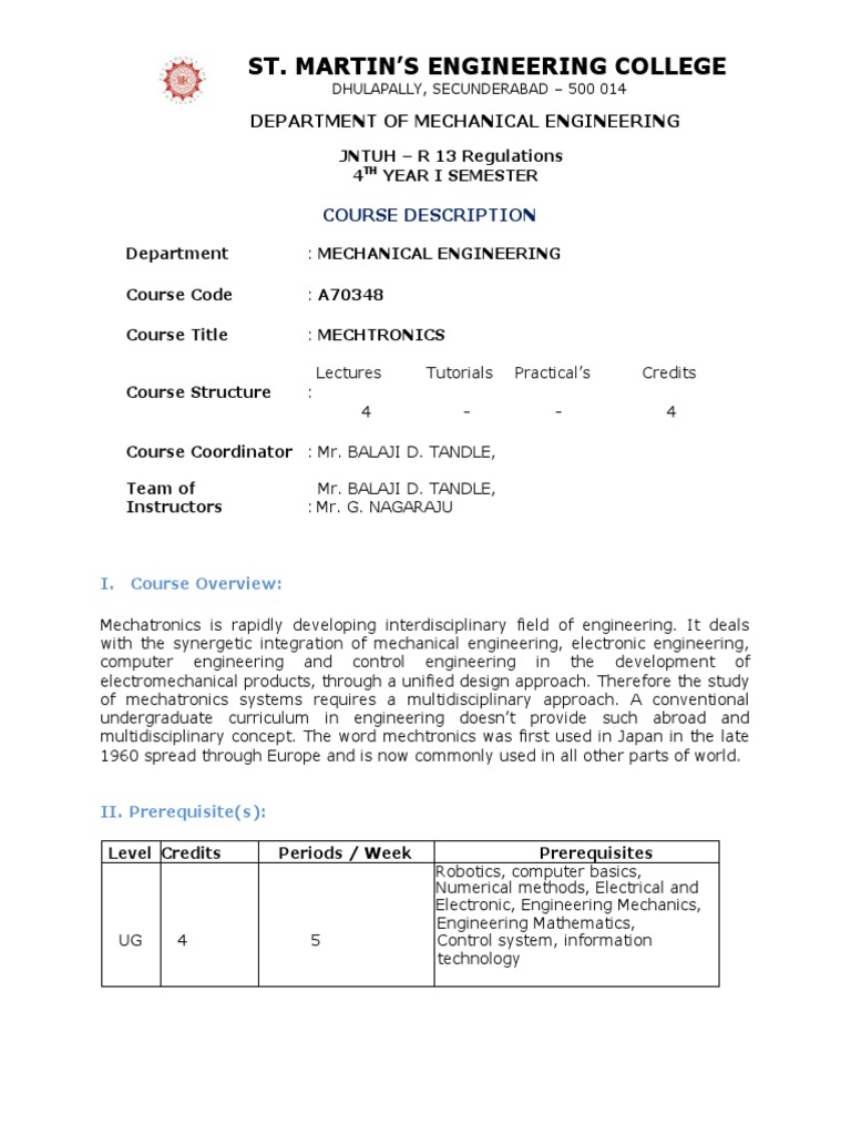 Mechatronics | PDF | Mechatronics | Engineering