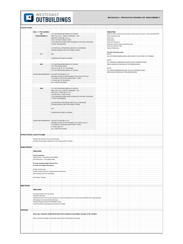 Production Set - Drawing Subcontractor Requirements | PDF | Building ...