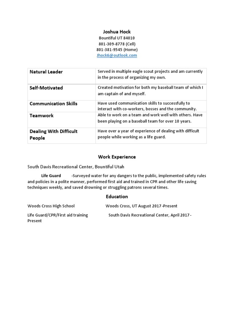 Joshua Hock: South Davis Recreational Center, Bountiful Utah | PDF