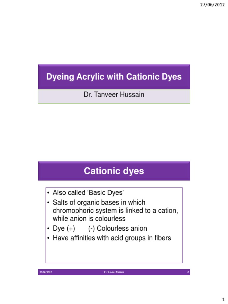 Dyeing Acrylic Fibers with Cationic Dyes: A Guide to the Mechanism ...
