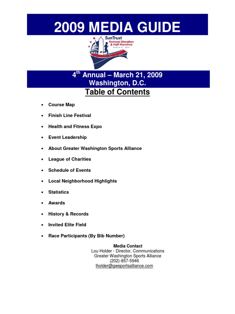 2009 Media Guide: 4 Annual - March 21, 2009 Washington, D.C | PDF ...