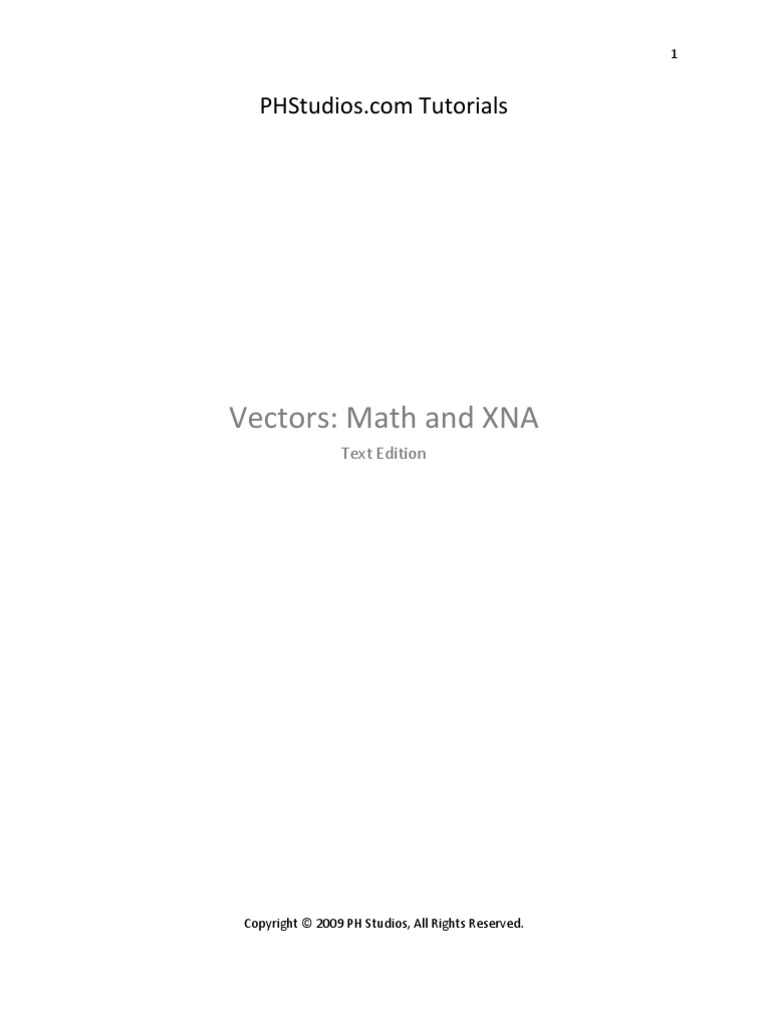 Vectors: Math and XNA: Text Edition | PDF | Euclidean Vector | Dimension