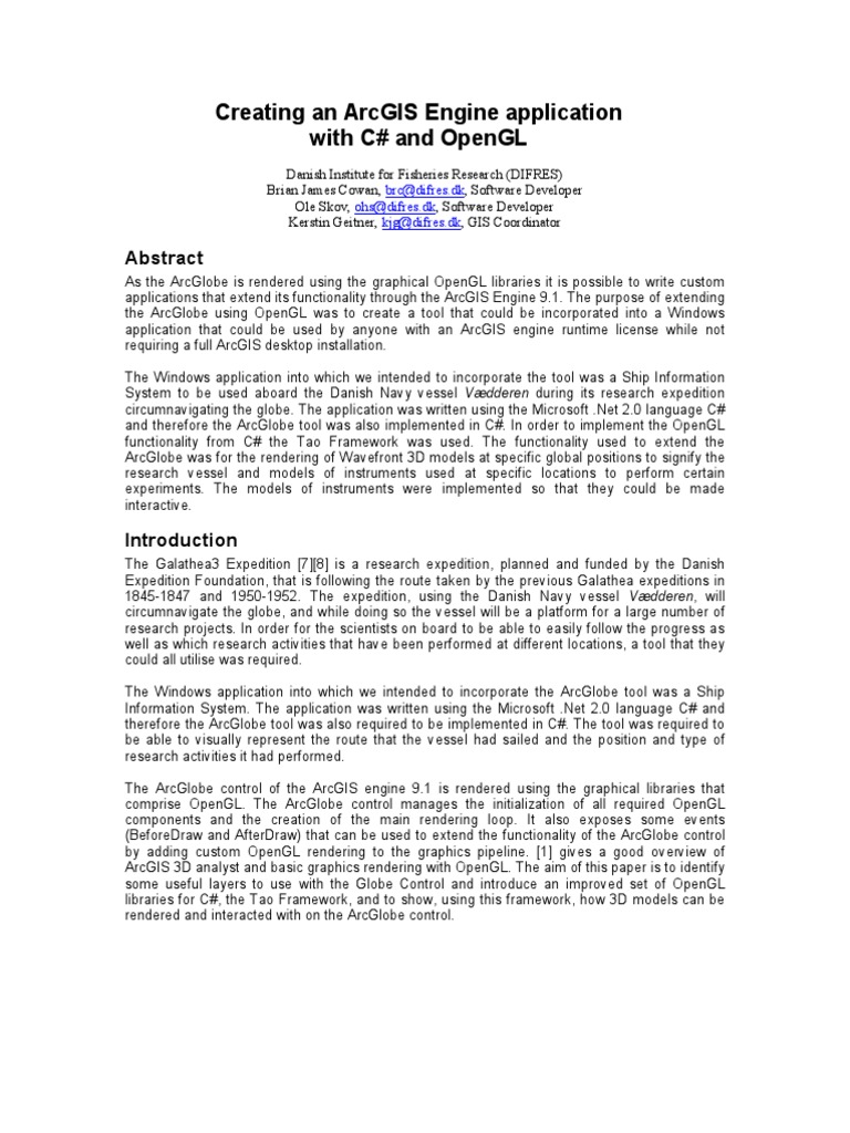 ArcGIS & OpenGL for Naval Research | PDF | Scientific Modeling ...