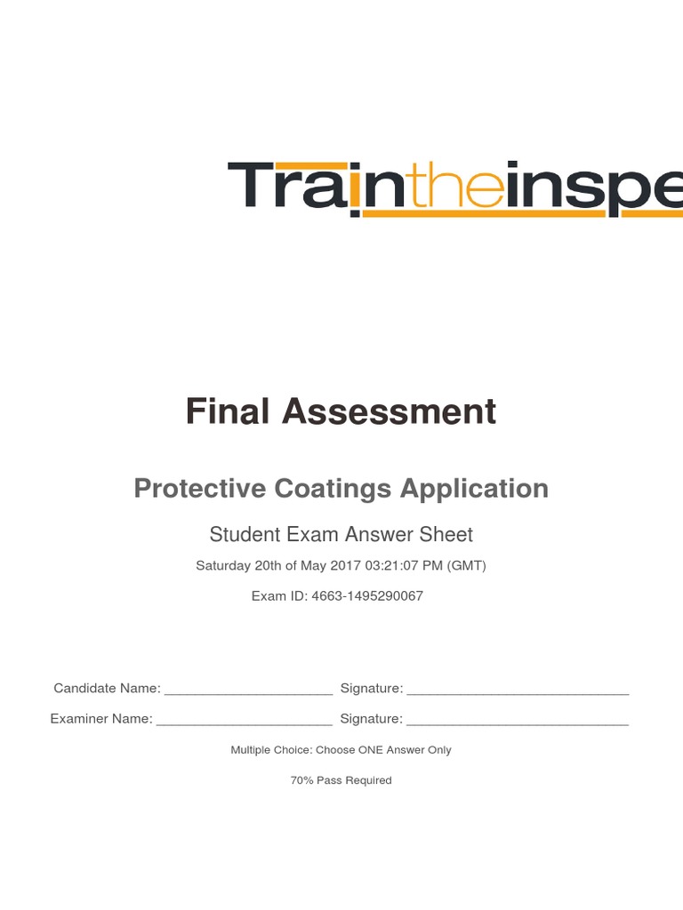 Final Assessment: Protective Coatings Application | PDF | Paint | Epoxy