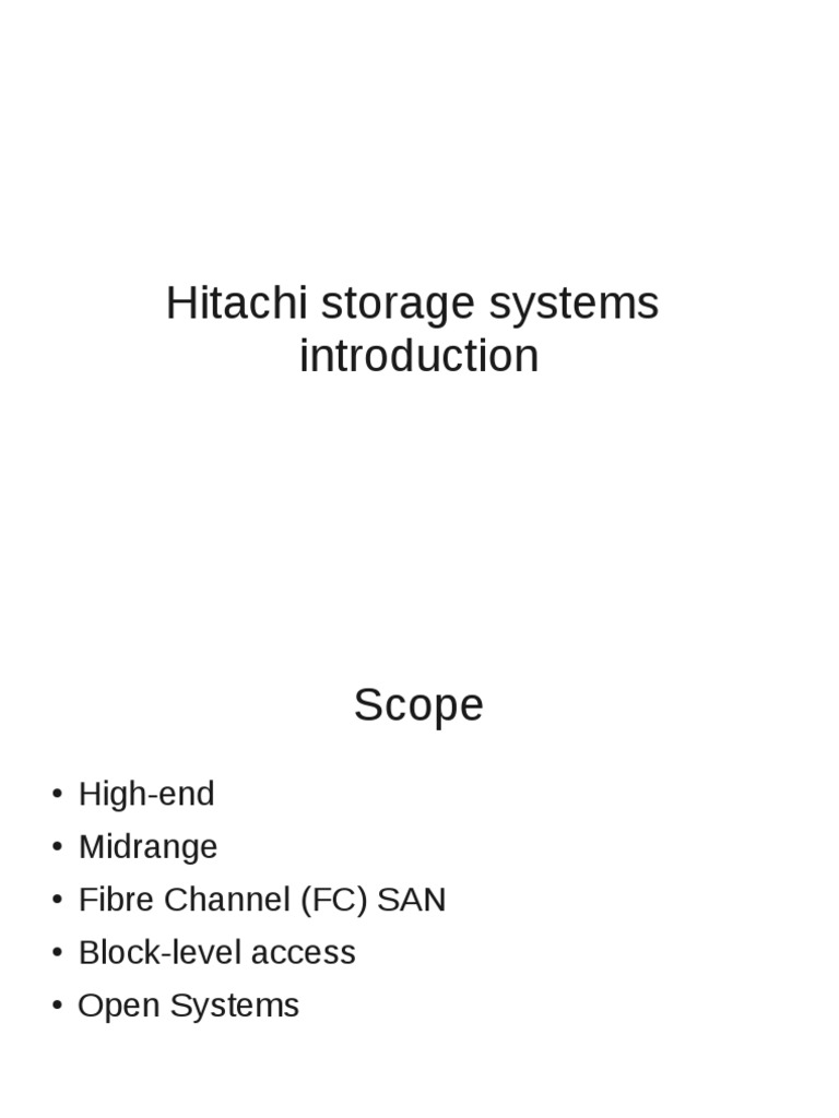 Hitachi Storage Systems Introduction | PDF | Solid State Drive | Hard ...