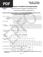 PF Declaration Form (Form 11) - SAMPLE FORM. | PDF | Government And ...