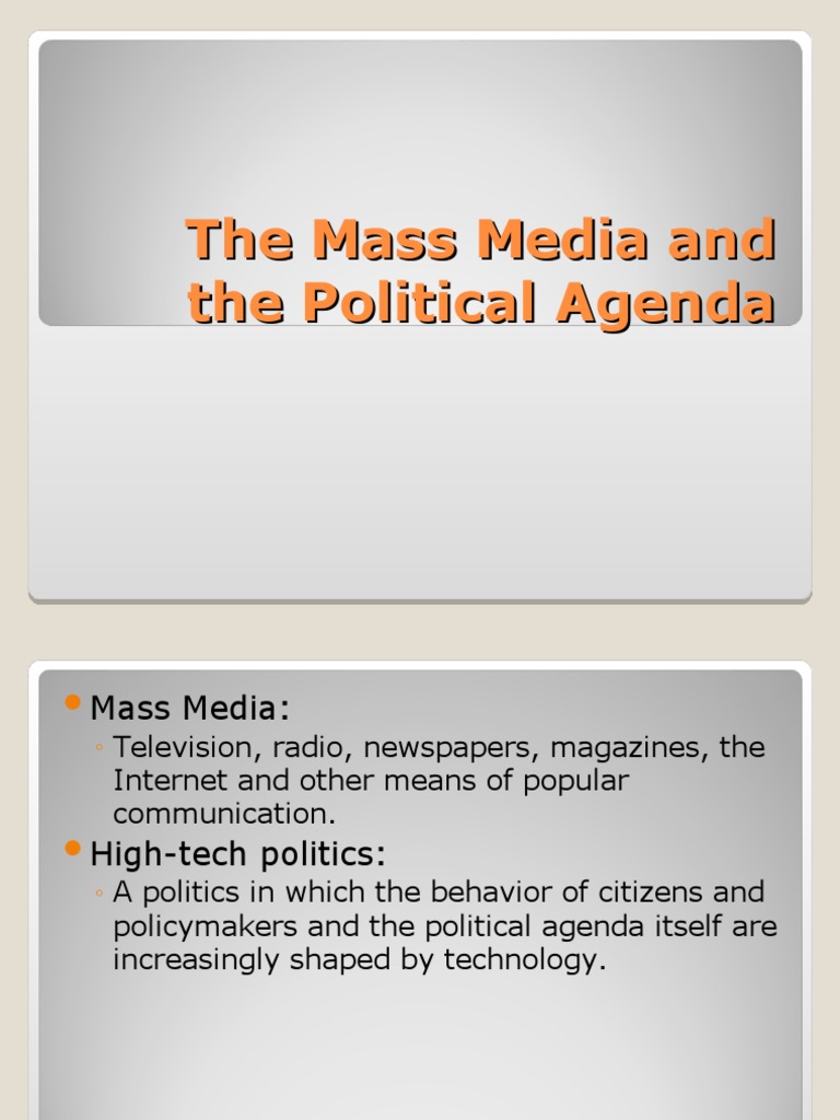 The Mass Media and The Political Agenda | PDF | Mass Media | News