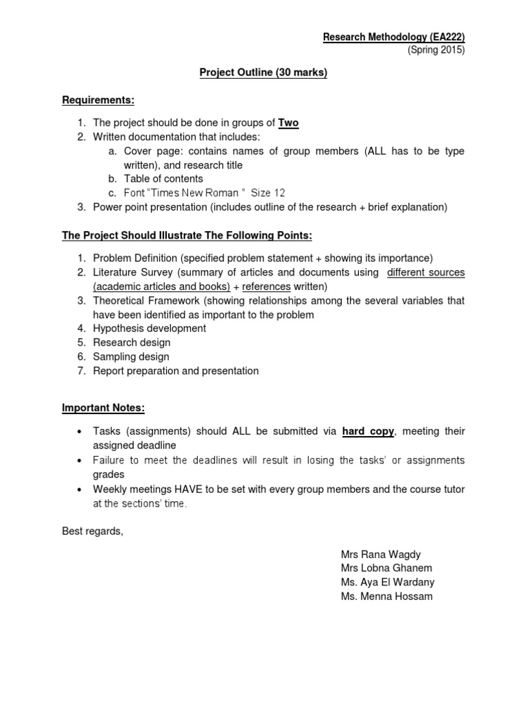 Research Project Guidelines | PDF