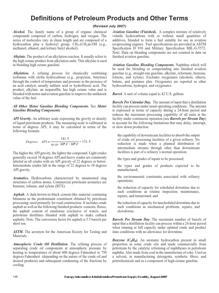 Petroleum Definitions | PDF