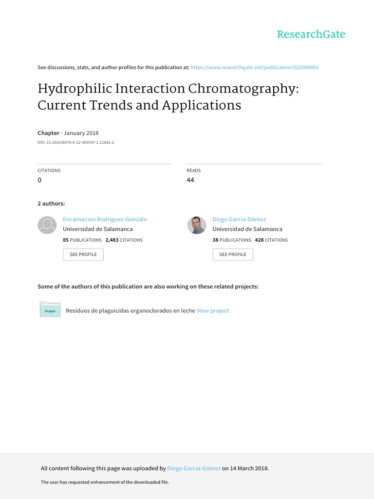 HILIC Current Trends and Applications, 2018 | PDF | Chromatography ...