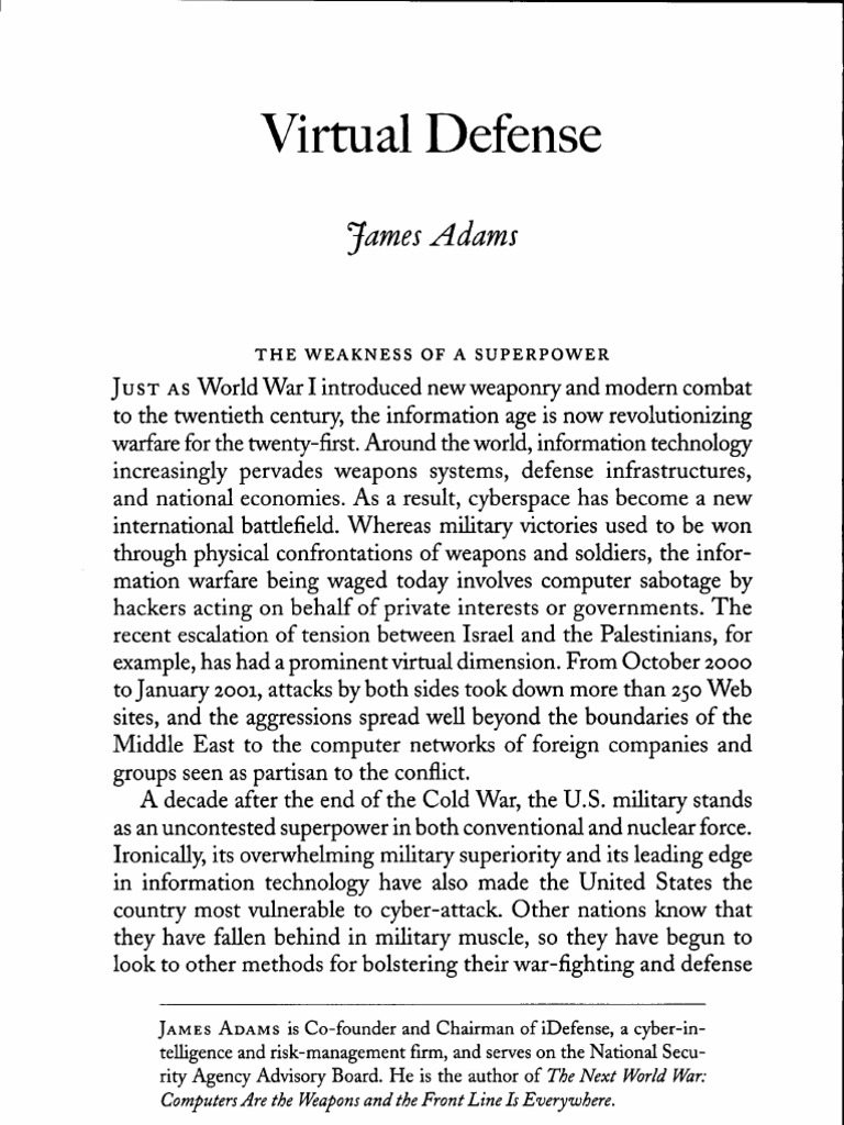 Virtual Defense U.S. | PDF | Computer Security | Security