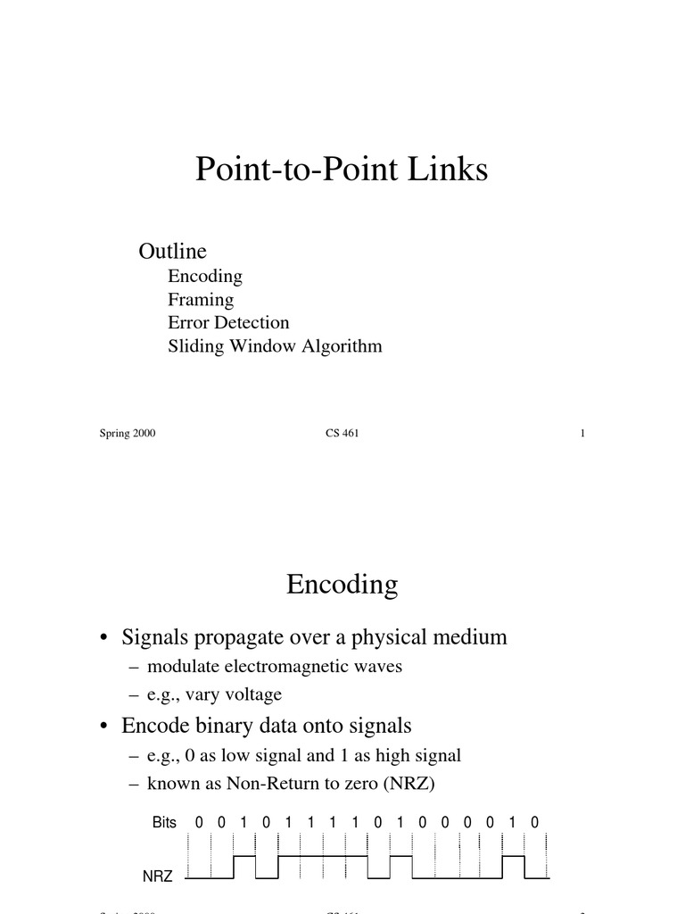 Point-to-Point Links: Outline | PDF | Encodings | Telecommunications ...