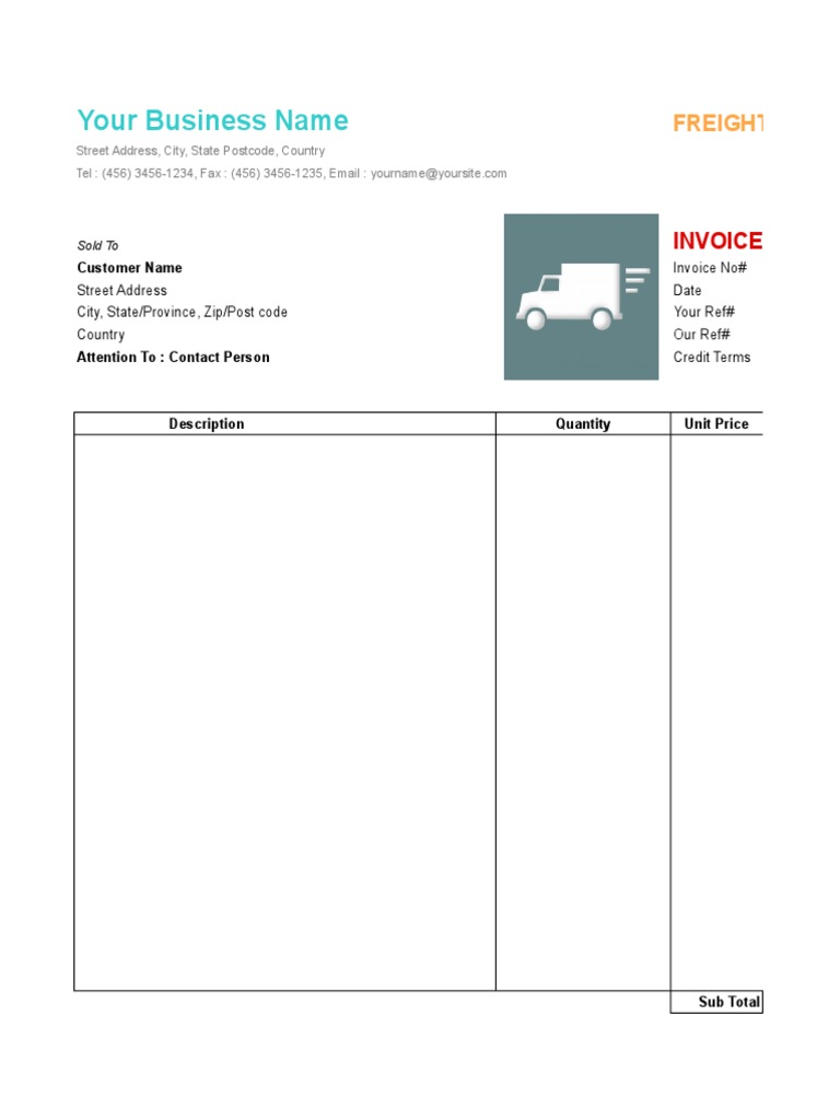 Freight Invoice Template | PDF