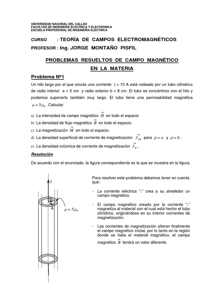 Problemas Resueltos de Campo Magnético en La Materia PDF | PDF | Campo ...