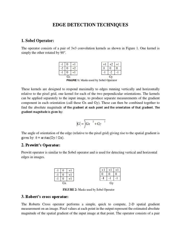 Edge Detection Techniques | PDF | Optics | Electrical Engineering