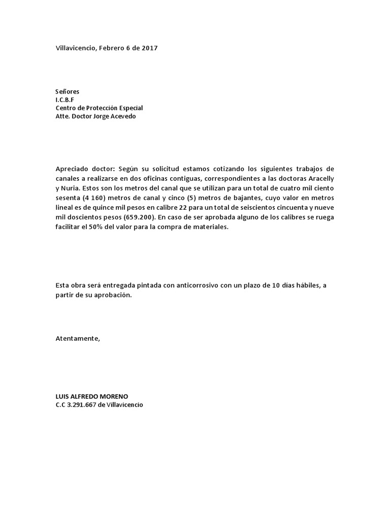 Carta Sencilla | PDF