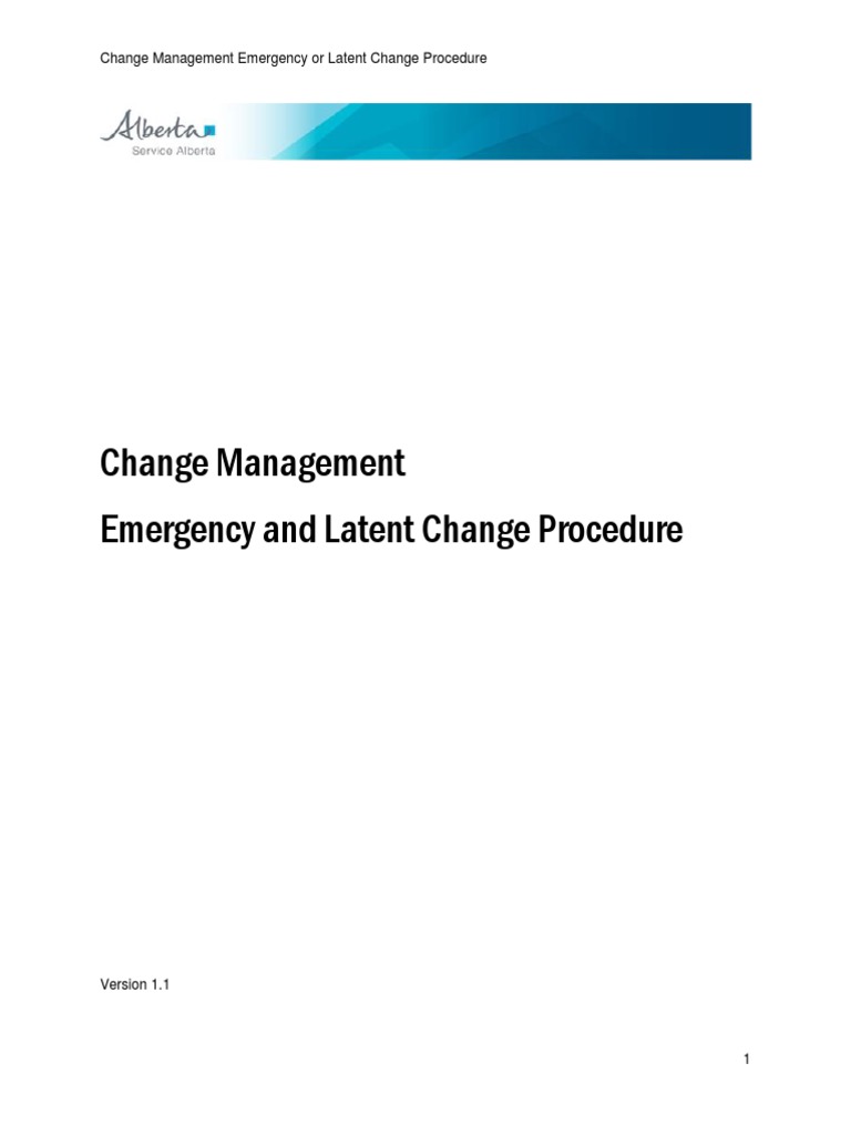 Emergency and Latent Change Procedures | PDF | Emergency | Change ...