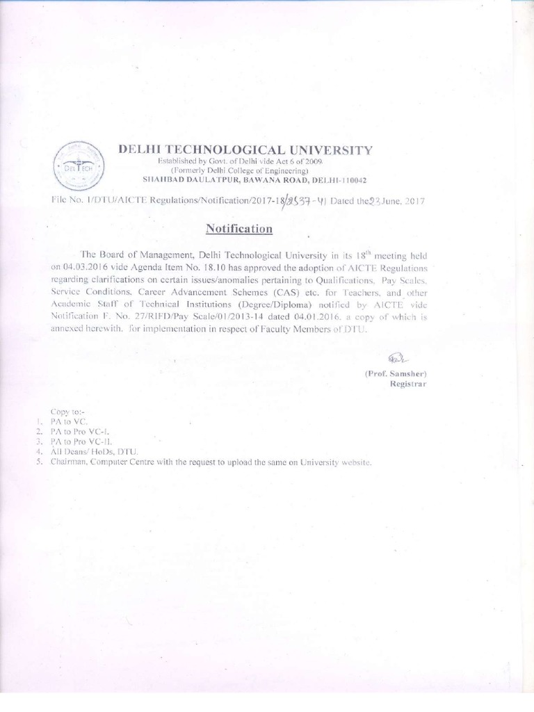 Notification CAS | PDF