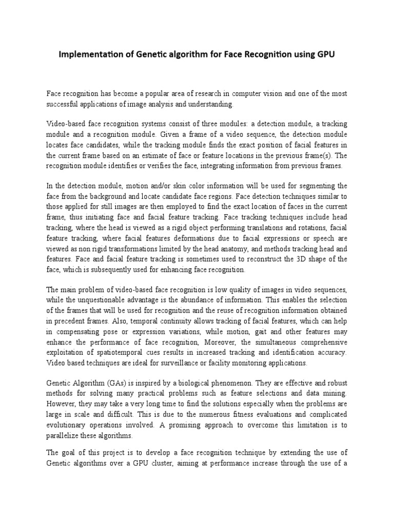 Project Title | PDF | Genetic Algorithm | Graphics Processing Unit