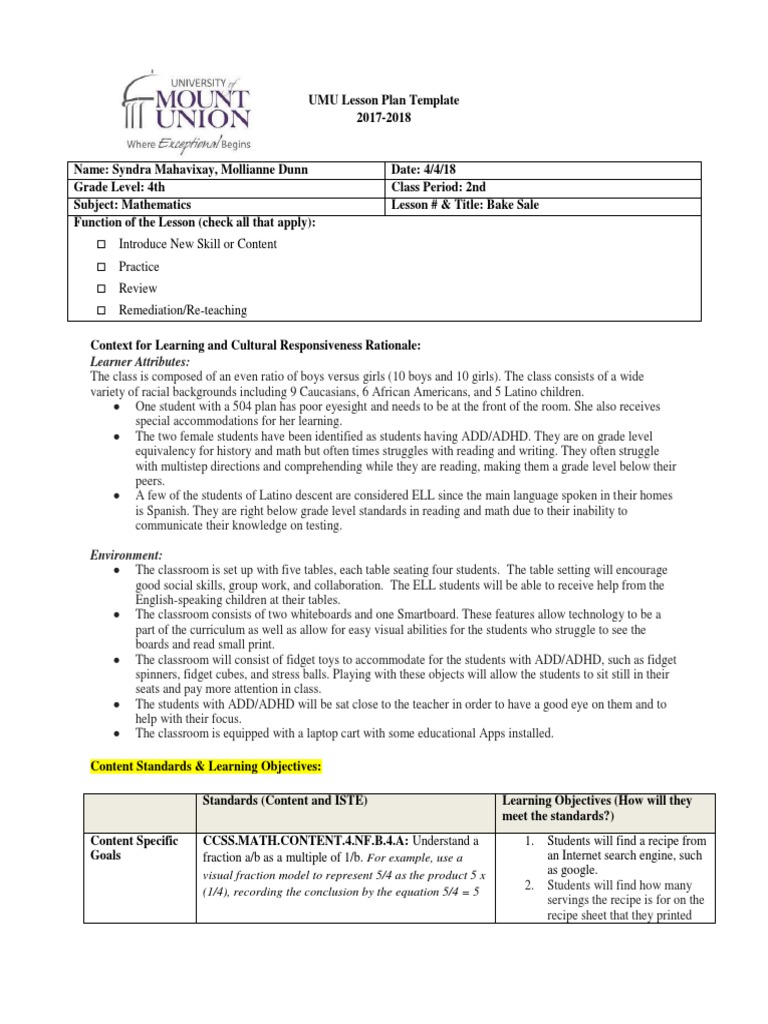 UMU Lesson Plan Template | PDF | Lesson Plan | Learning