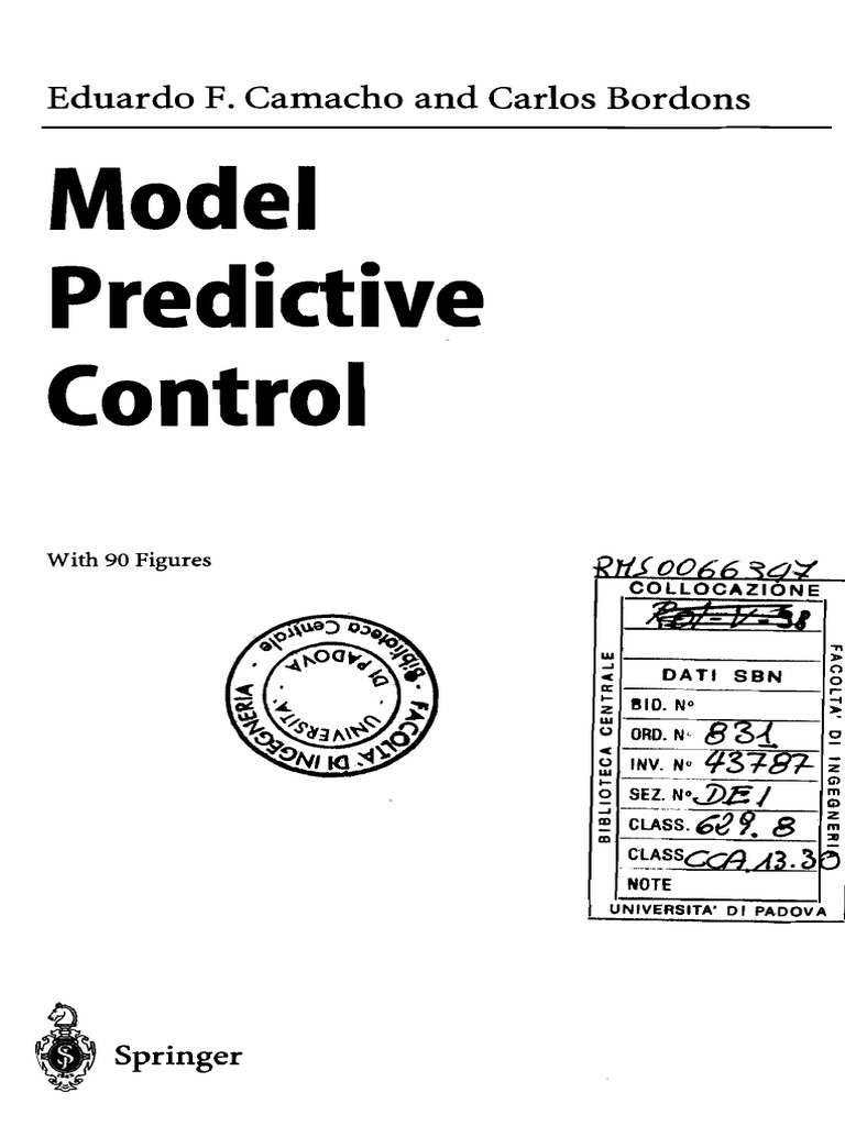Model Predictive Control - Camacho and Bordons | PDF