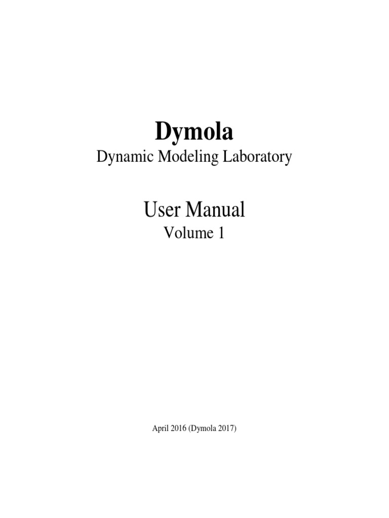 Dymola User Manual Volume 1 Pdf Pdf Menu Computing Mathematical